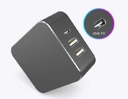 Monitor adapter PD45 W GaN dual Type c +2 USB Fast charging charger ...