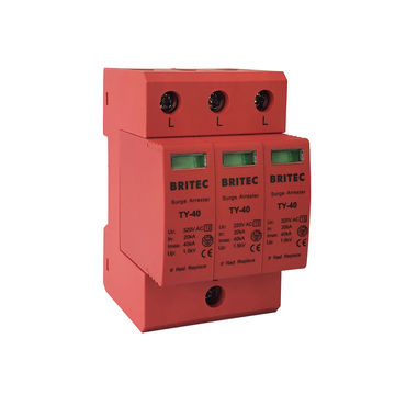 China Low voltage surge arrester class 2 three pole surge protection ...