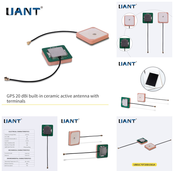 China GPS 20 dBi built-in ceramic active antenna with terminals on ...