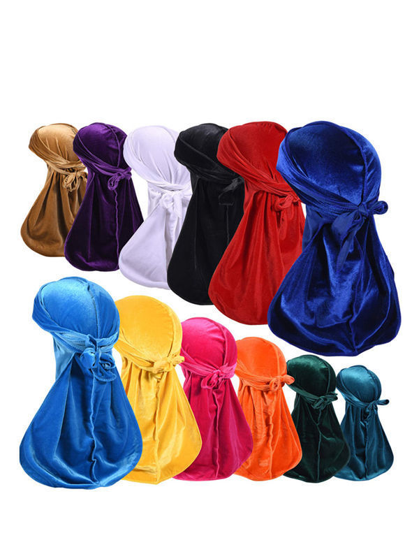 Wholesale Designer Headbands and Bonnets Velvet Durags for Men Stretch ...