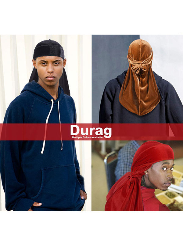 Wholesale Designer Headbands and Bonnets Velvet Durags for Men Stretch ...