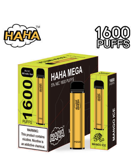 Haha Mega 1600puffs Cigarette Popular Small Puffs Disposable Vape Pen ...