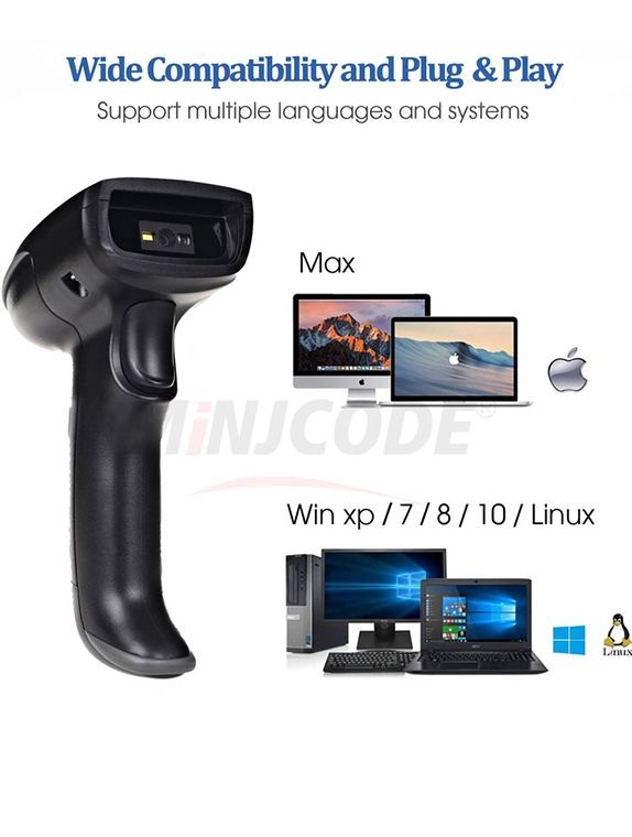 China MINJCODE Barcode Scanner, 2D Barcode Scanner USB Wired Hand-held ...