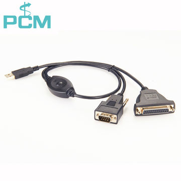China USB 2 Port Serial DB9 RS232 and DB25 Parallel Printer Adapters ...