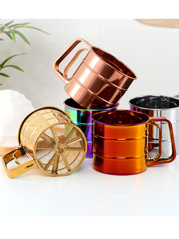 China Stainless steel Flour sifters single-layer flat-bottomed powder ...