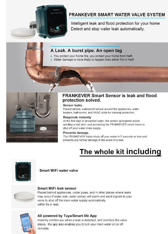 WIFI Smart Valve WIFI Control Water Valve Compatible Alexa Google Voice ...