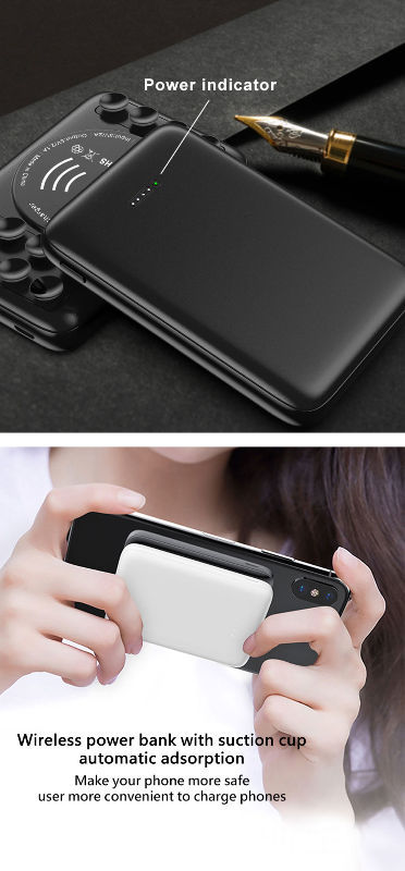 Super mini wireless power bank 5000mah with sucker, mini power bank ...