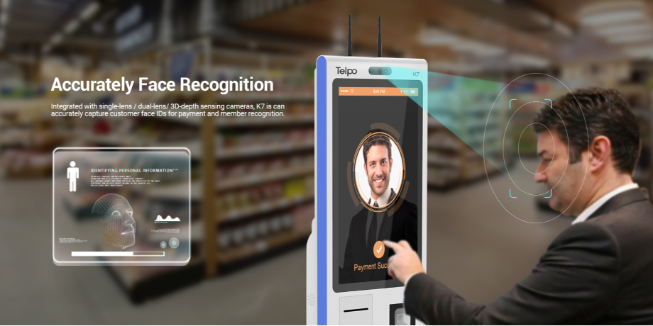 China Telpo 23.8-inch fast food touch screen payment self service kiosk ...