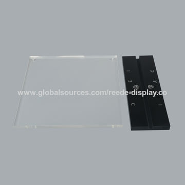 China Double sided acrylic table stand transparent display stand on ...