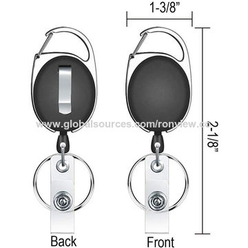 China Hot sale customized oval badge reel aluminum id card badge holder ...