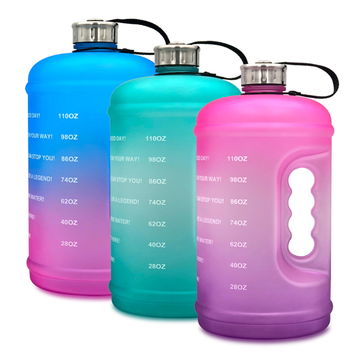 China 3.78L 128oz 1 gallon plastic water bottle motivational with time ...