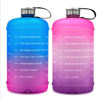 China 3.78L 128oz 1 gallon plastic water bottle motivational with time ...