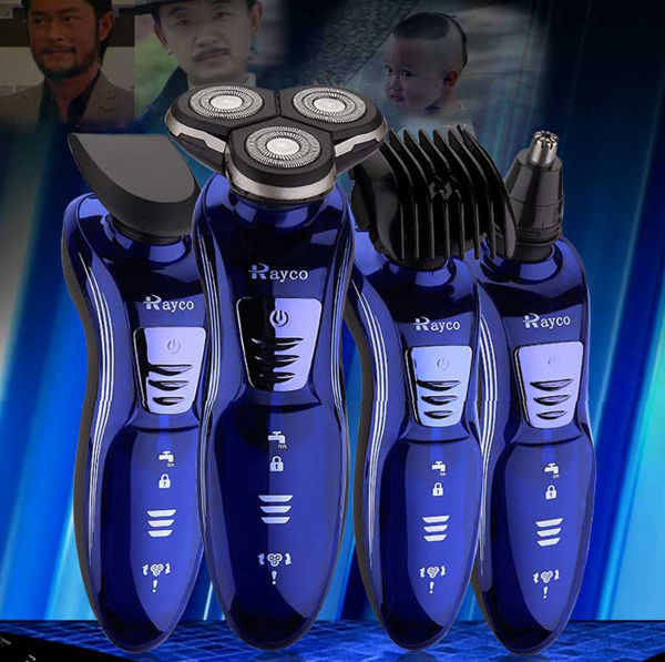 Electric Shaver Rotary Razor Pop-trimmer Wet Dry Shaver Waterproof Men ...
