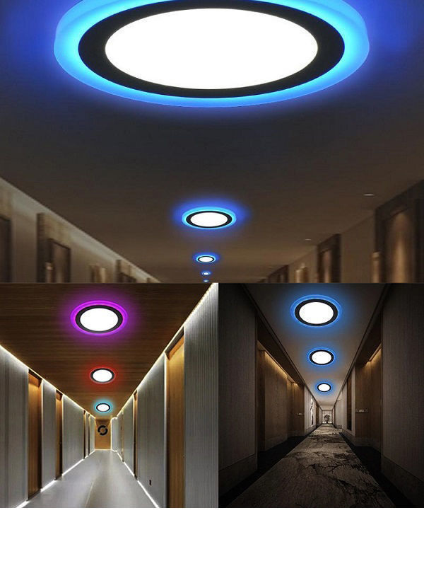 China Round led panel light Double color Ceiling panel ultra slim ...