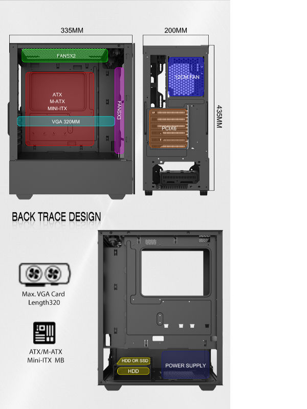 China Game anime custom diy acrylic panel with lcd fan temperature ...