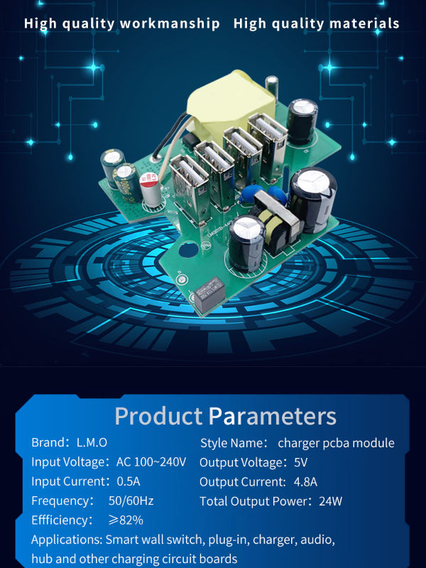 Custom OEM Mobile Phone Charger Pcba 2USB 6USB, 1 amp charger pcba oem ...