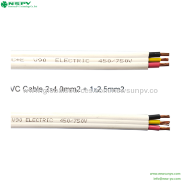 China 2.5mm2x2C+E V90 ELECTRIC 450/750V TUV Twin and Earth AC cable on ...