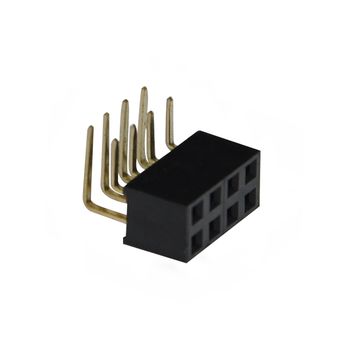 China 2.54mm female header gold plated right angle type on Global ...