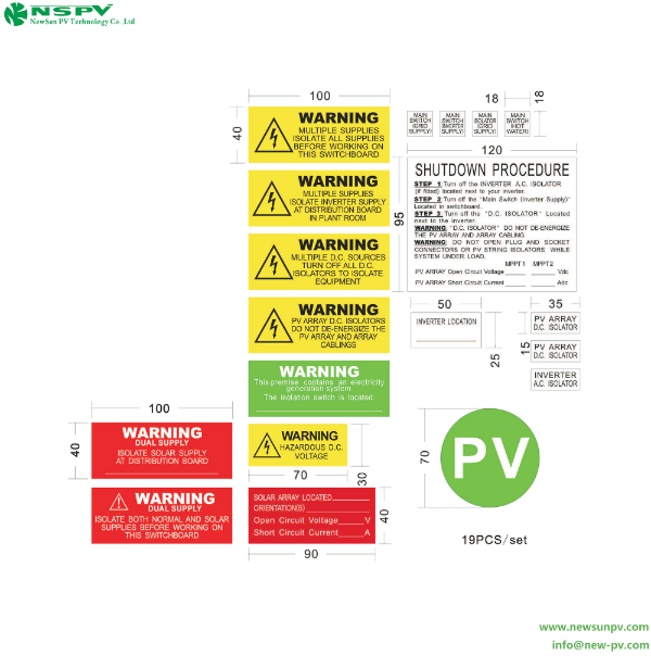 Solar warning label kits for solar system and solar power austrialia ...