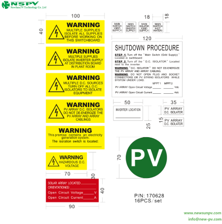 Solar warning label kits for solar system and solar power austrialia ...