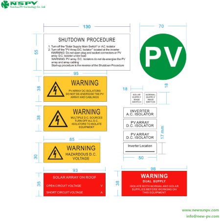 Solar warning label kits for solar system and solar power austrialia ...