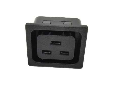 Rewireable panel cable mount IEC 320 C19 snap in outlet AC power socket ...