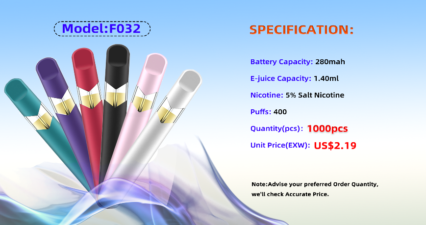 China 2021 Hotsale Electronic cigarette manufacturer 400puffs 280mah ...