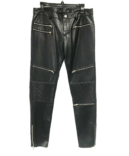 Ladies pu faux leather syethetic fashion trousers,with zipper, ladies ...