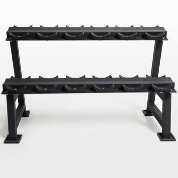 China Rubber Coated Set Chromed hexagonal rubber dumbbells rack on ...