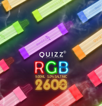 China Quizz Disposable Vape with 2600 Puffs 9.0ml Pre-Fill E-Juice RGB ...