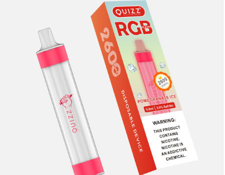 China Quizz Disposable Vape with 2600 Puffs 9.0ml Pre-Fill E-Juice RGB ...