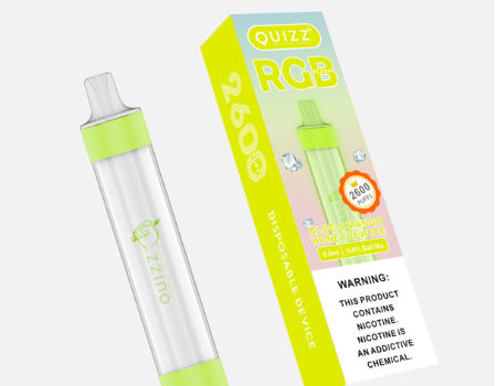 China Quizz Disposable Vape with 2600 Puffs 9.0ml Pre-Fill E-Juice RGB ...