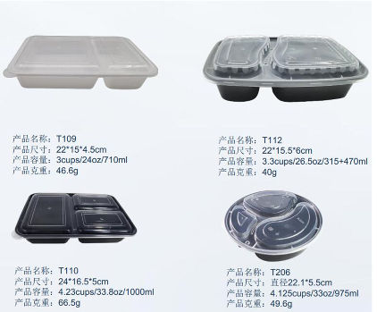 3 Divided Round Food Storage Container, food container food box lunch ...