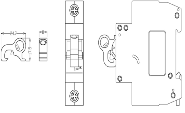 Aluminum alloy Miniature Circuit Breaker toggle lock dog shape high ...