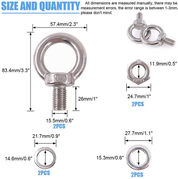 China Stainless Steel Eyebolt Lifting Eye Bolts Ring Screw Loop Hole ...