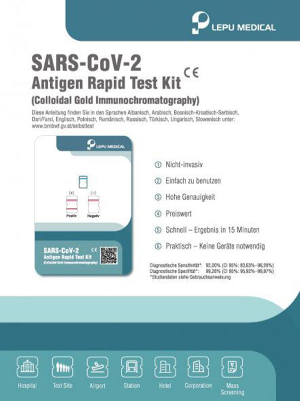China Lepu NASOCHECKcomfort SARRS-CoV-2 antigen rapid self test on ...