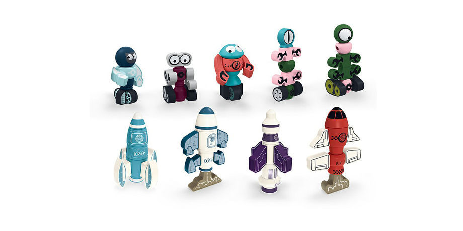 China Magnetic Toys Rockets & Robots 68 Pieces Stacking Magnetic Rocket ...