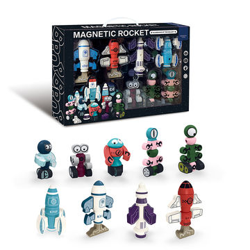 China Magnetic Toys Rockets & Robots 68 Pieces Stacking Magnetic Rocket-Galaxy Guard Toy on ...