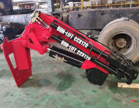 Mini 2ton hydraulic telescopic forklift jib attachment boom crane ...