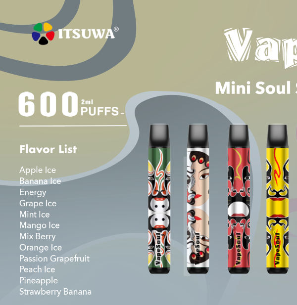 China New mini soul smile 600 puff with battery and 100% without cotton ...