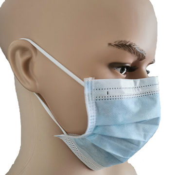 China Disposable Civilian Mask 3-Ply Blue Non-woven Breathable Face ...