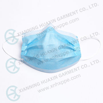 China Disposable Civilian Mask 3-Ply Blue Non-woven Breathable Face ...