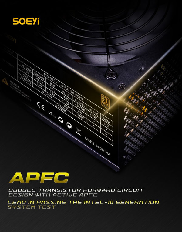 China Desktop PC Power Supply 400W/500W/600W 80 Plus Bronze Active PFC ...