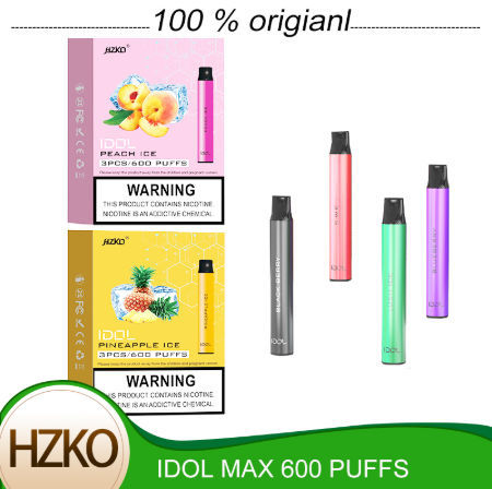 China E Cig 600puffs 5% Disposable Vapepen HZKO Idol Vape Ecigarettes ...