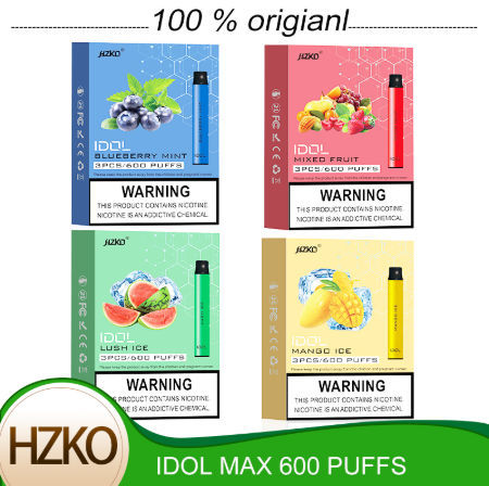 China E Cig 600puffs 5% Disposable Vapepen HZKO Idol Vape Ecigarettes ...