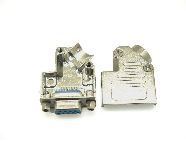 Customized supply D-sub 9 Pin Metal Hood 45 degree connector Zinc Alloy ...