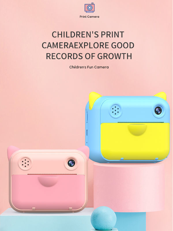 Instant Print Camera for Kids, Digital Zero Ink Video Camera 1080P FHD ...