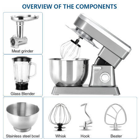 China 1200W Commercial Electric Batter Mixer 5 In 1 Blender Meat ...
