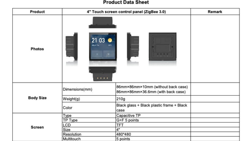 China Smart Touch Screen Switch, Tuya ZigBee Gateway, 4" Smart Wall ...