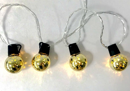 China Battery Operated LED Mercury Gold G20 Ball Light String For ...